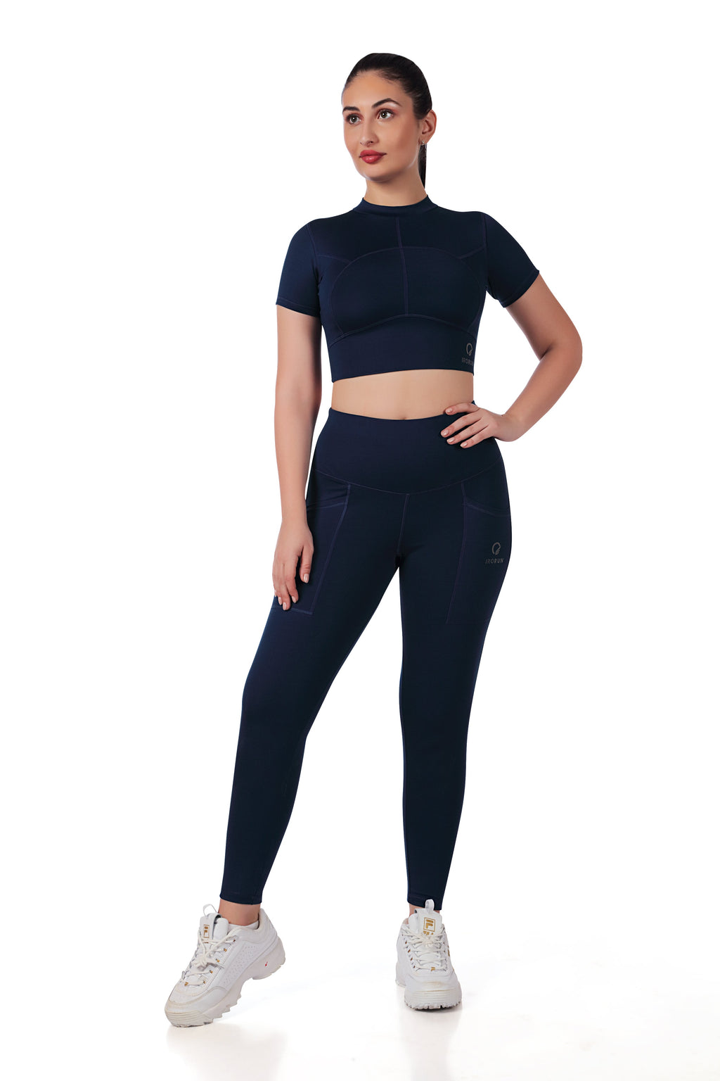 Stitch Mock Neck Half Sleeve Co-ord